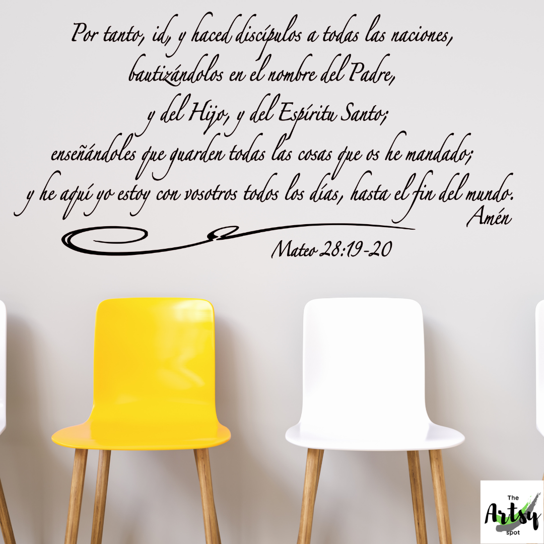 SPANISH decal Mateo 28: 19-20, The Great Commission – The Artsy Spot