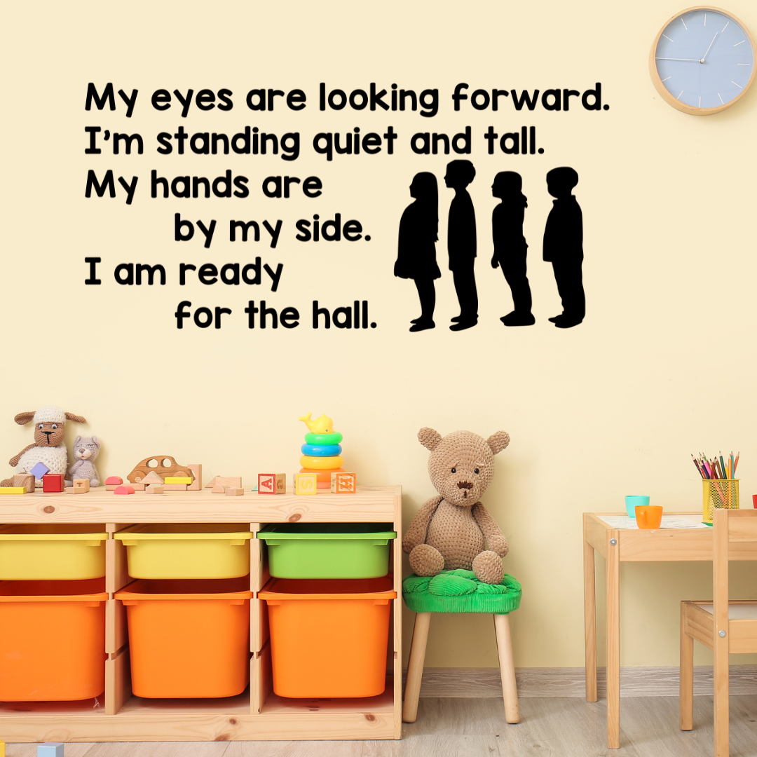 Hallway line chant decal, Kindergarten decal, Preschool decor – The ...