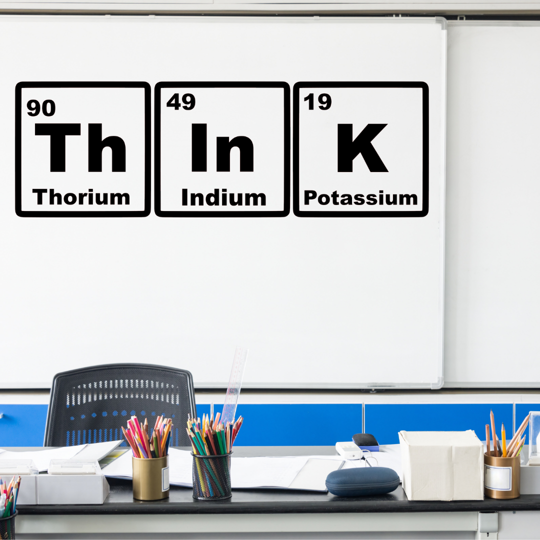THINK Decal with Periodic Table of Elements, Science classroom decor ...