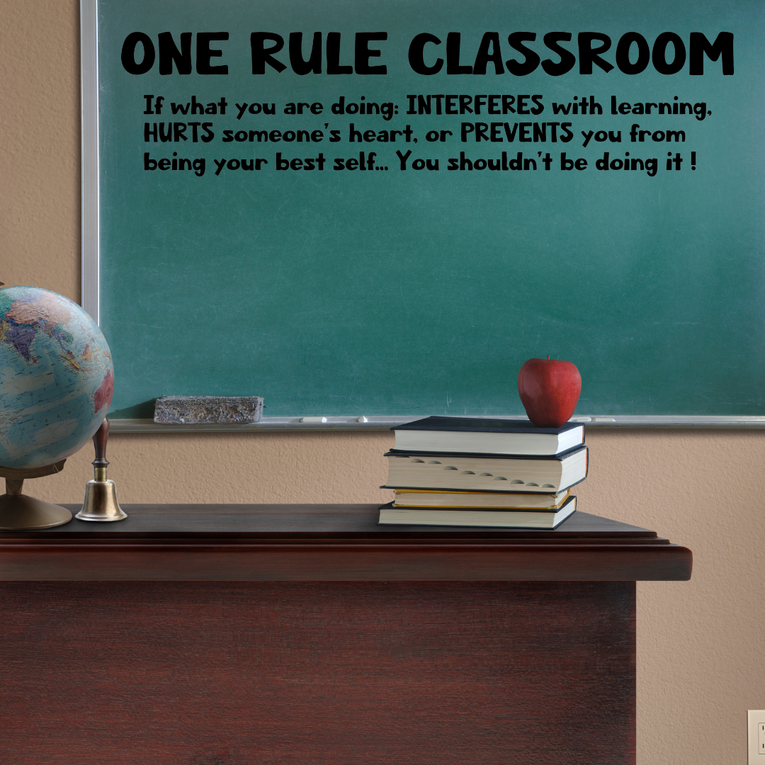 One Rule Classroom Decal, Back to School Wall decor, Be your best decal ...
