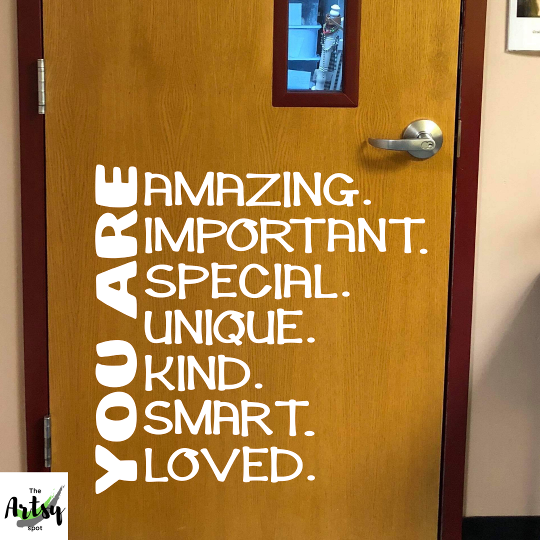 Positive classroom door decal | School decal - The Artsy Spot