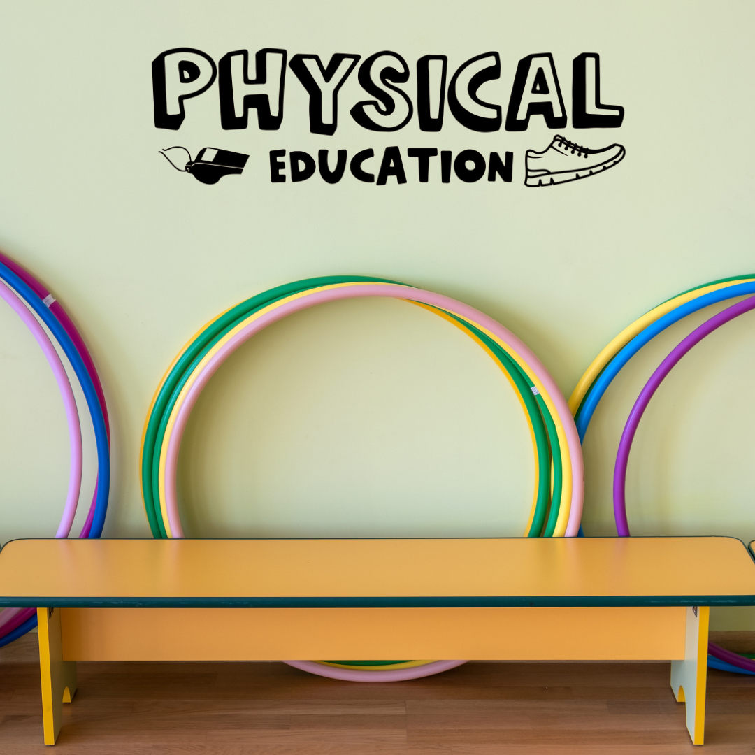 Physical Education decal, PE teacher classroom door decal, Gym teacher ...