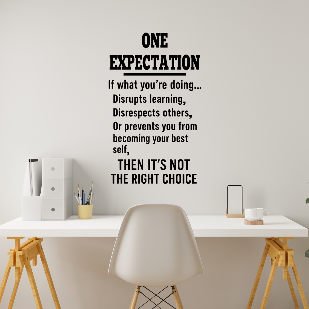 ONE EXPECTATION Classroom Decal, one rule classroom, back to school ...