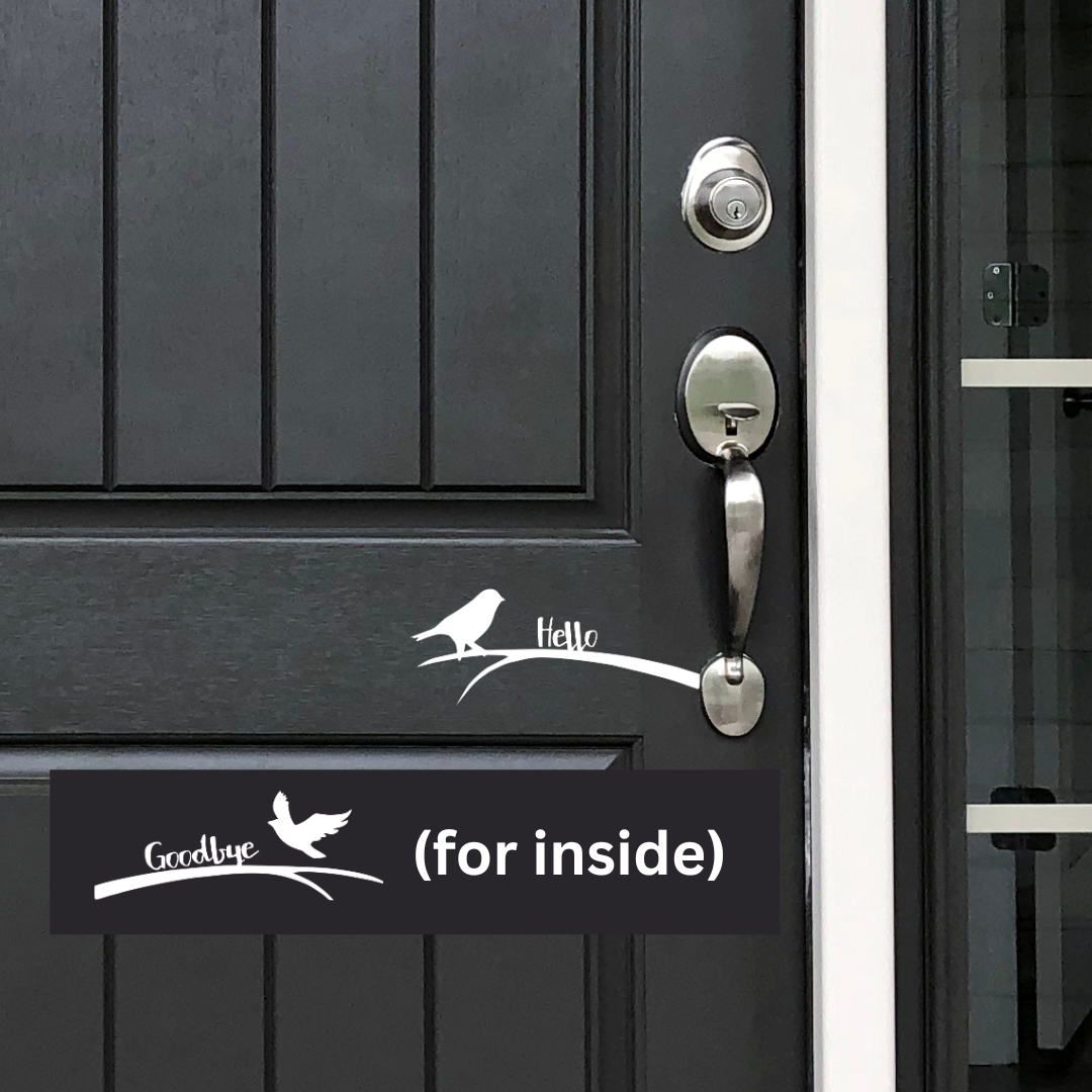hello decal, goodbye decal, personalized door, Hello and goodbye decals ...