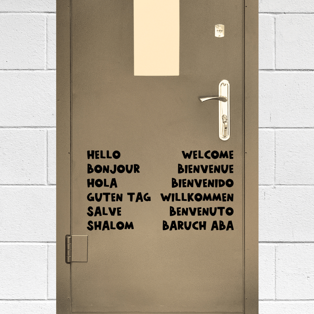 Hello and Welcome in Multiple Languages, Decal, Multicultural decor ...