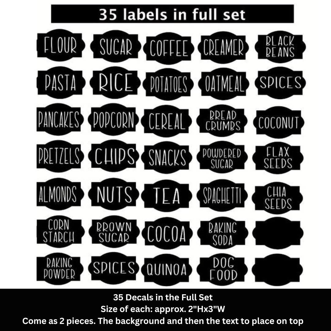 Custom Pantry labels, Personalized Kitchen storage labels, pantry ...