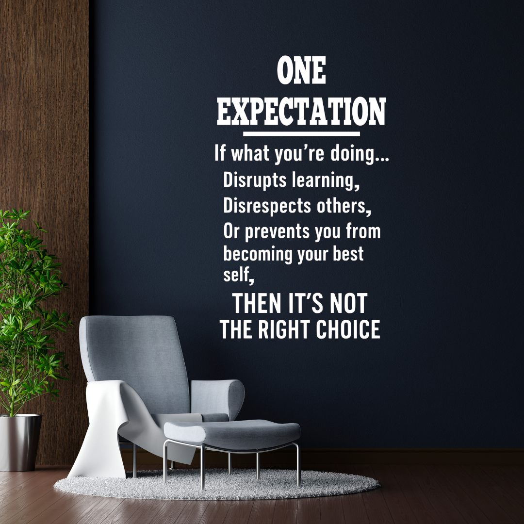 ONE EXPECTATION Classroom Decal, one rule classroom, back to school ...