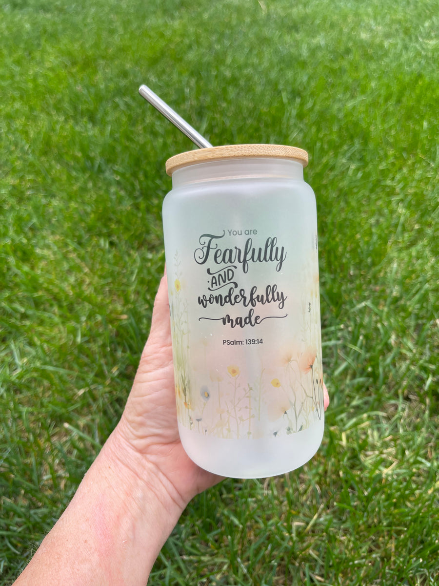 Psalm 139:14 You Are Fearfully and Wonderfully Made Frosted Can Glass ...