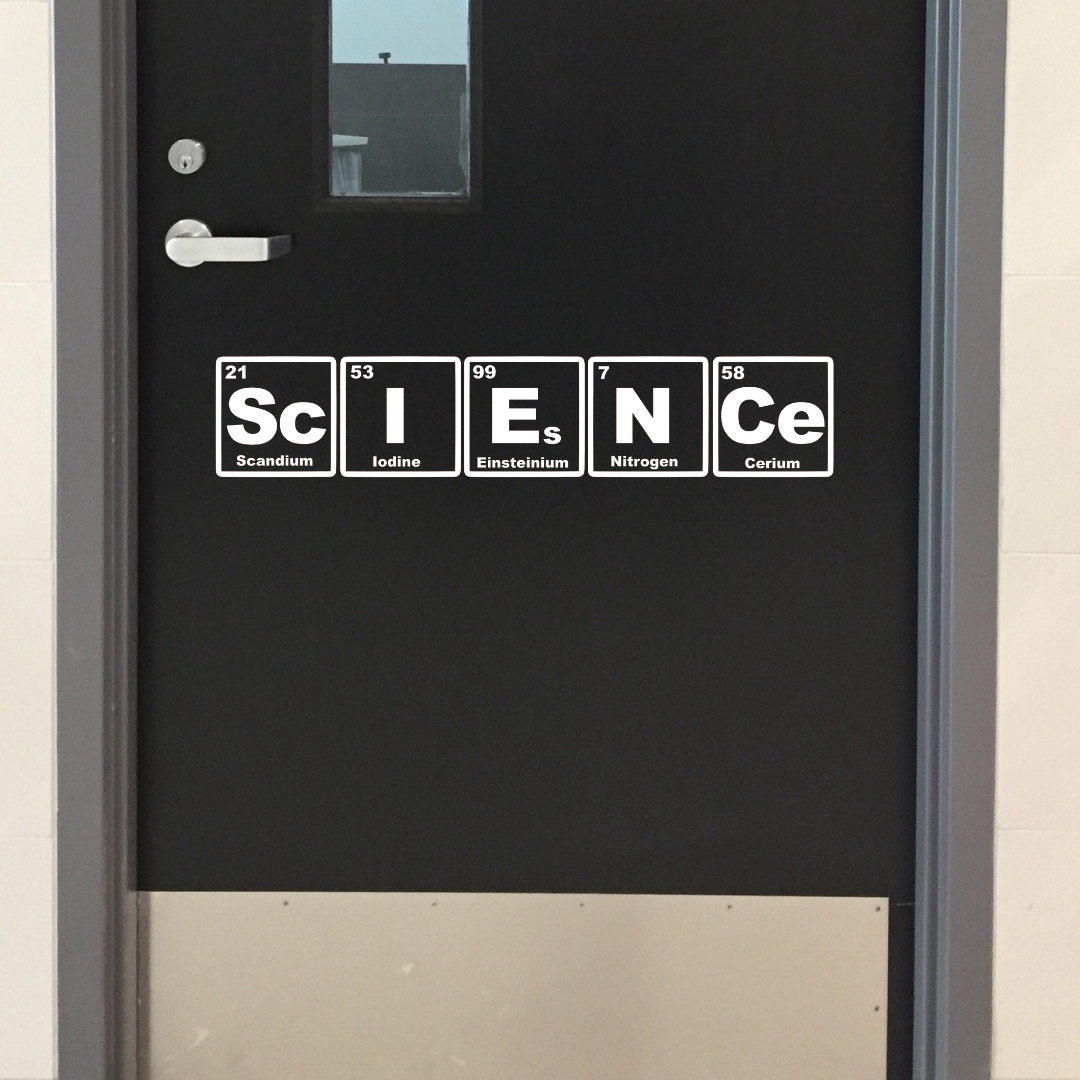 Science Decal with Periodic Table of Elements, Science wall decal – The ...