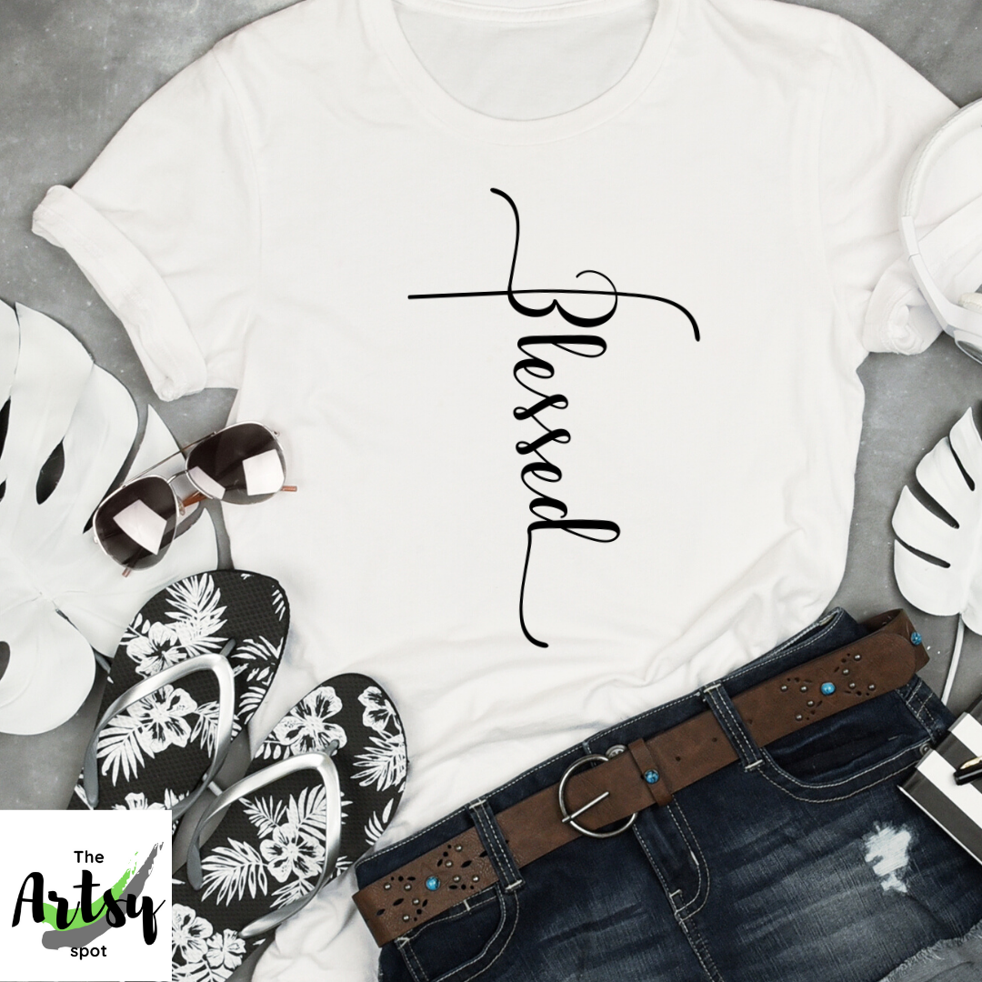 Blessed shirt, Blessed cross shirt, trendy blessed t-shirt, unisex ...
