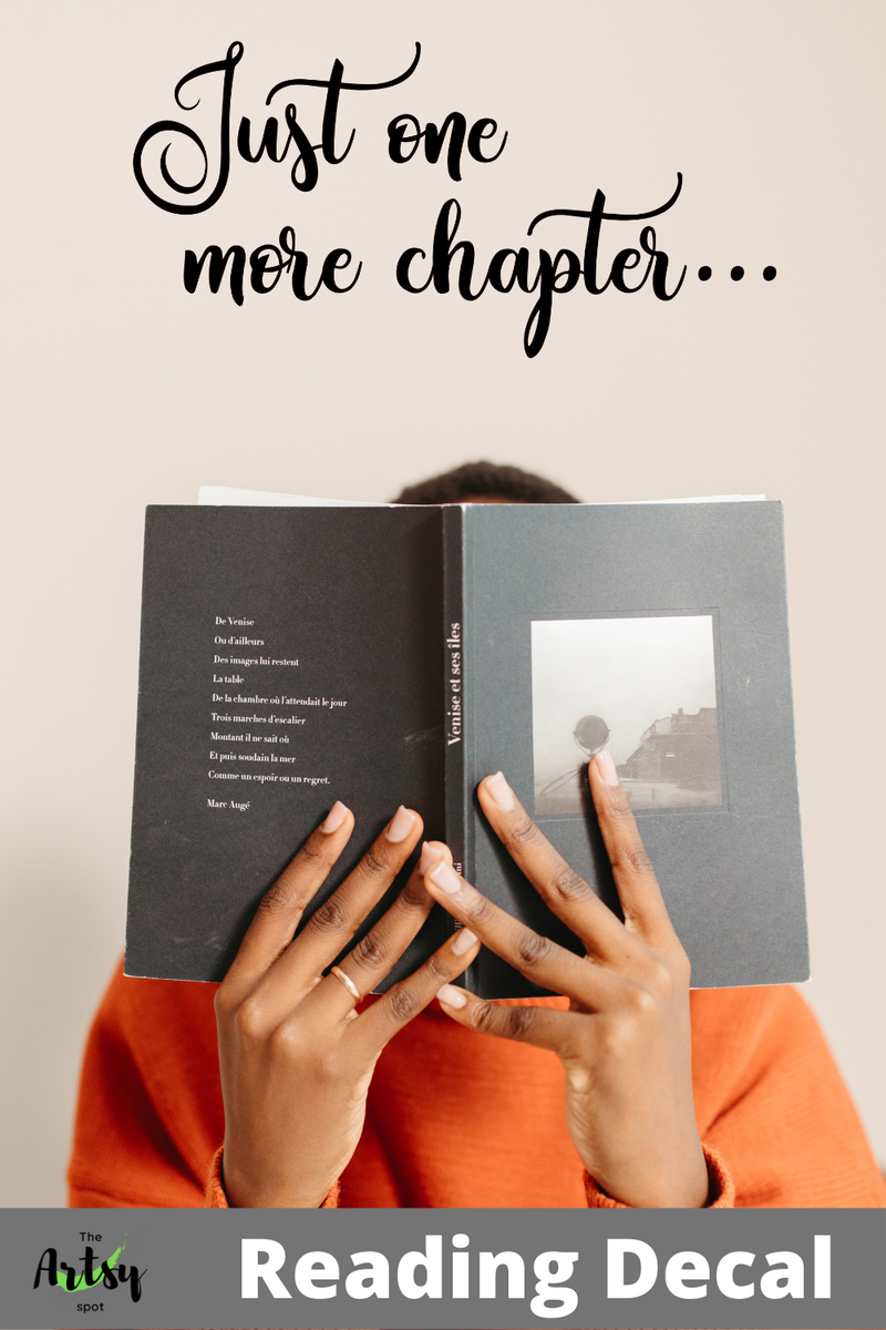 Just one chapter decal, school library decor, Reading room decal – The ...