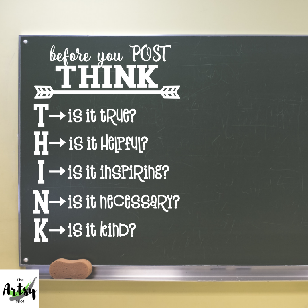 Before you post think, classroom door decal – The Artsy Spot