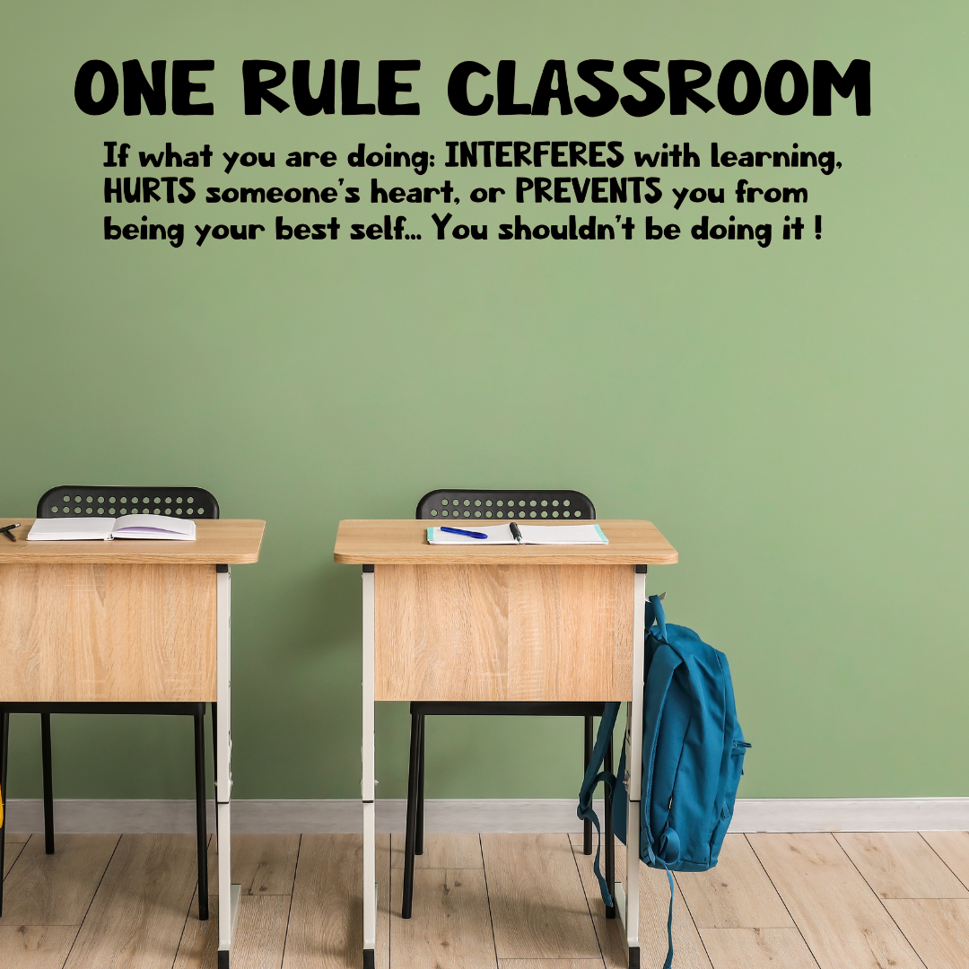 One Rule Classroom Decal, Back to School Wall decor, Be your best decal ...