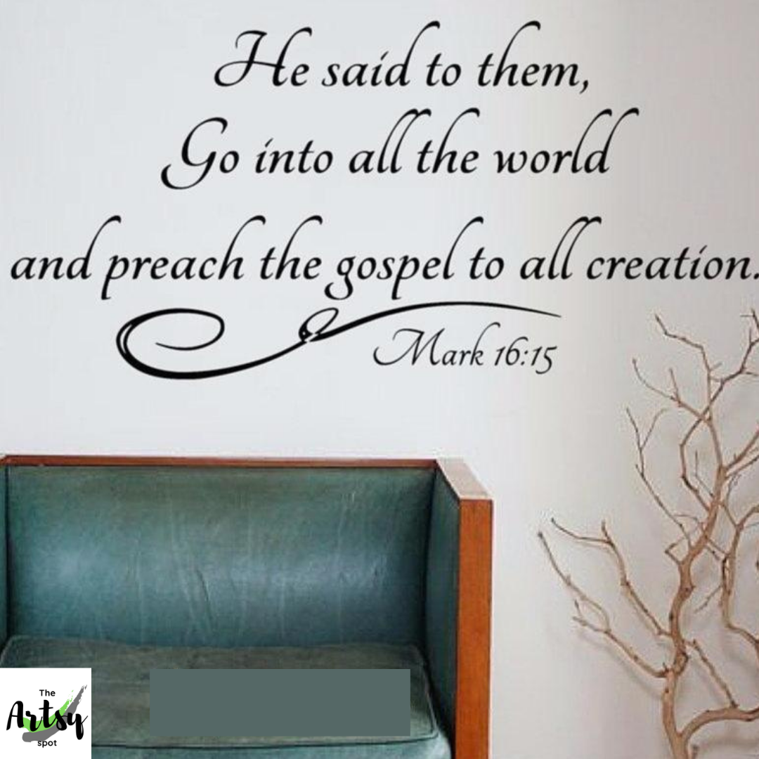 The Great Commission decal, Go into all the world, Church wall decal ...