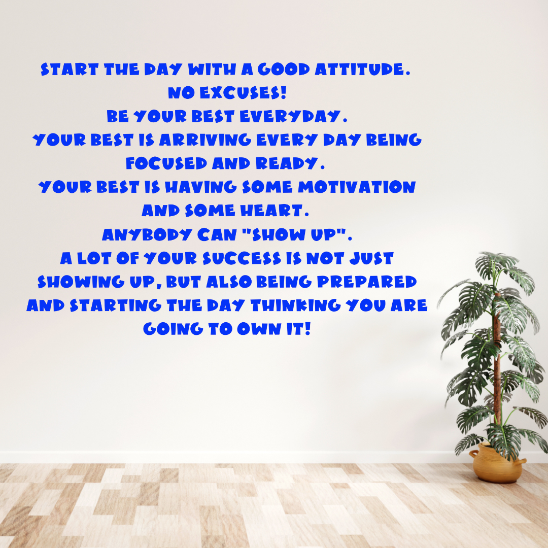 Start the Day with a Good Attitude decal, Motivational School decal ...