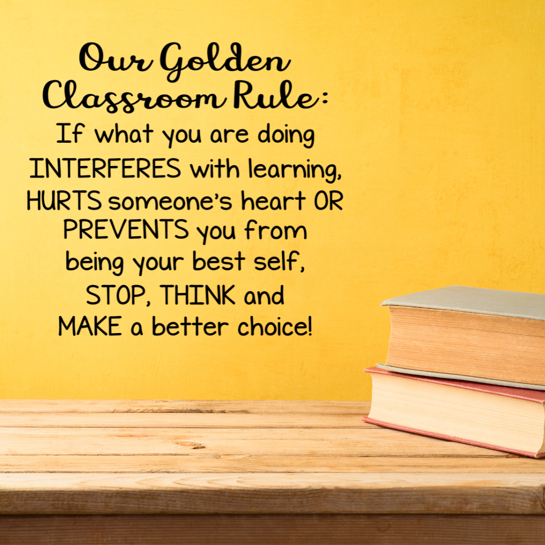Our Golden Classroom Rule Wall Decal, Back to School, Be kind decal ...