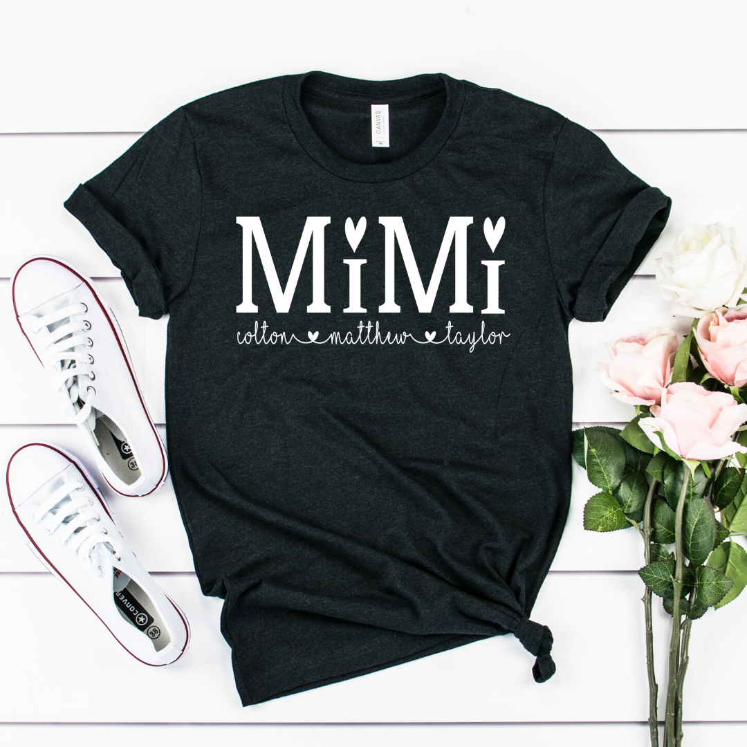 Personalized Mimi shirt with grandkid's names, Gift for Mimi, MOther's ...