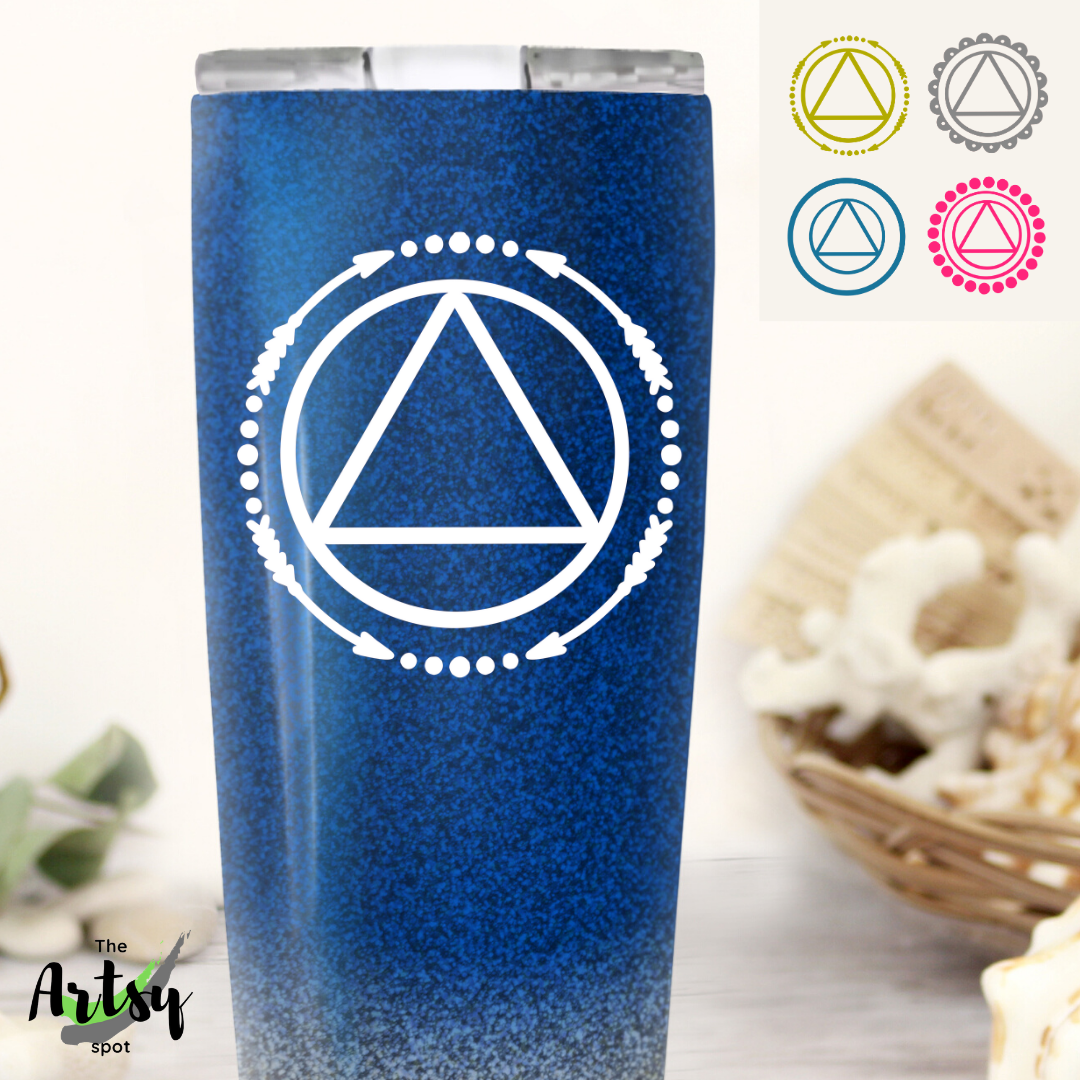 AA symbol decal, Alcoholics Anonymous decl for a tumbler, cup, laptop ...