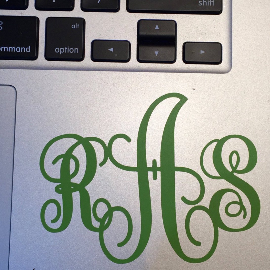 Laptop monogram decals, Script monogram decal, car window monograms ...