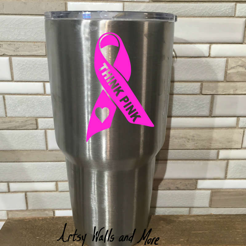 Pink Ribbon Breast Cancer Decal, pink ribbon car decal, Survivor pink ...