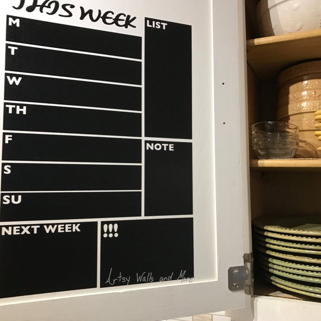Weekly calendar decal, Menu planner decal – The Artsy Spot