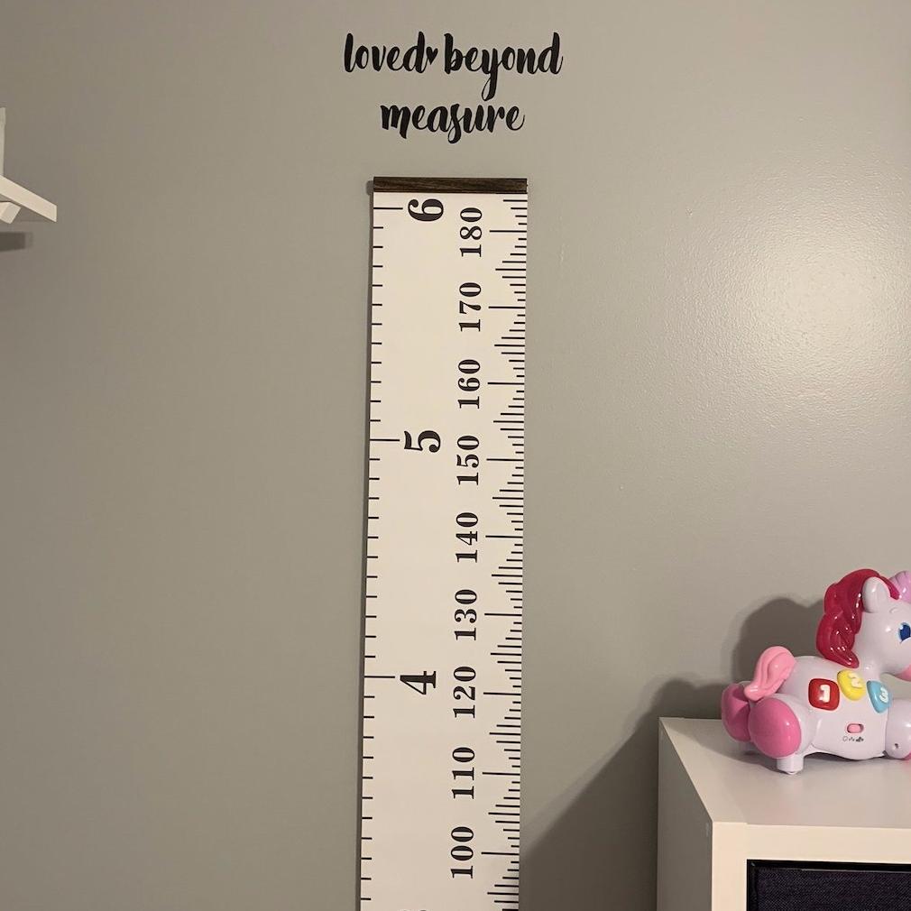 Loved Beyond Measure decal, growth chart decal, Growth ruler decal ...