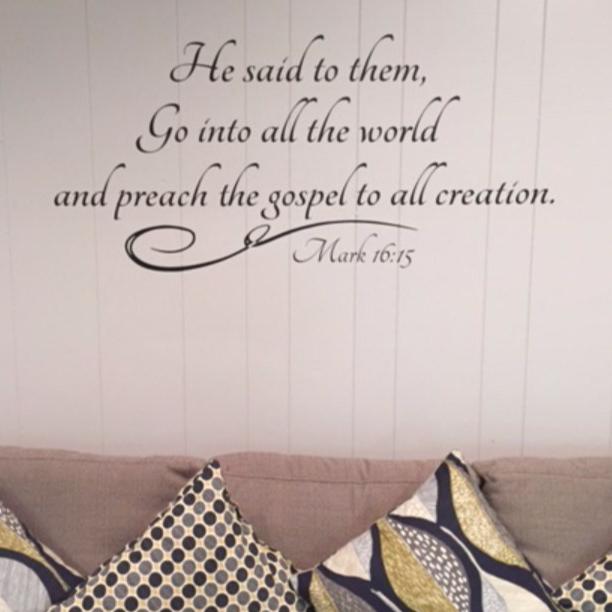 The Great Commission decal, Go into all the world, Church wall decal ...