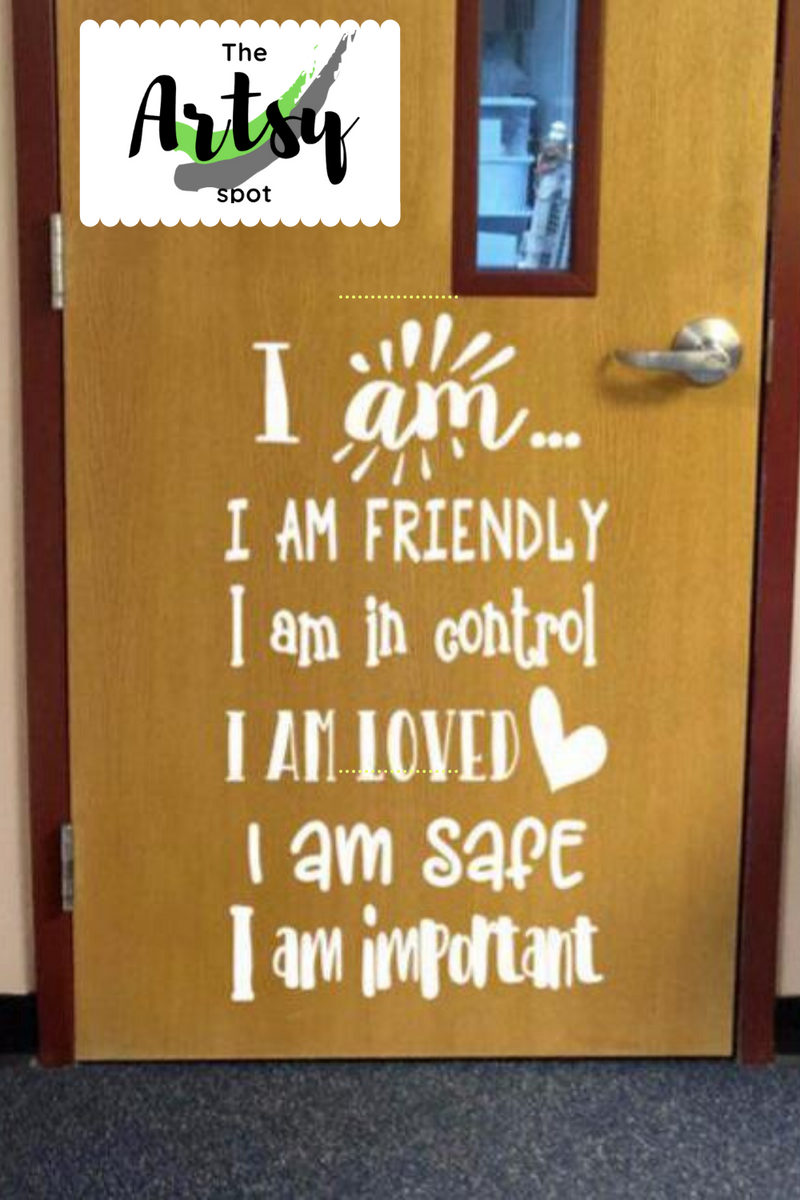 I am statements, positive affirmations decal, classroom door decal ...